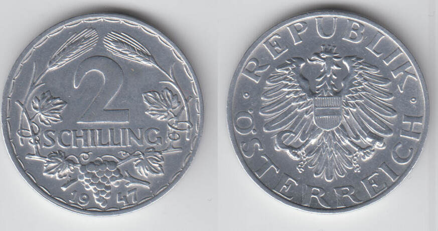 Österreich 2 Schilling austria, 2 shilling 1947, VF | MA-Shops