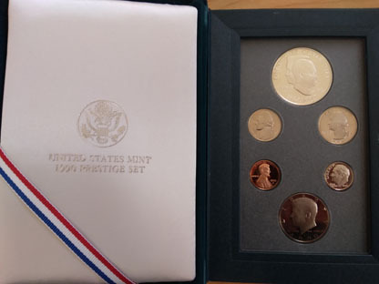 1,91 Dollars USA, official proof set 1990, 1 Cent to 1 Dollar, like ...
