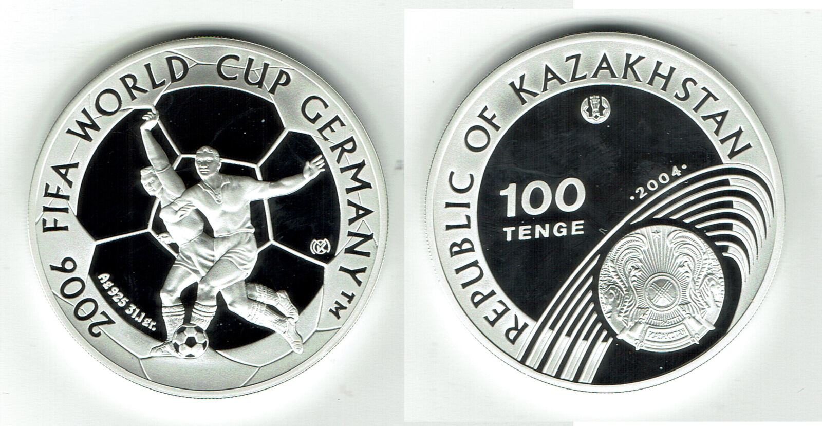 Kasachstan 2004 kazachstan 100 tenge, fifa soccer world cup germany ...