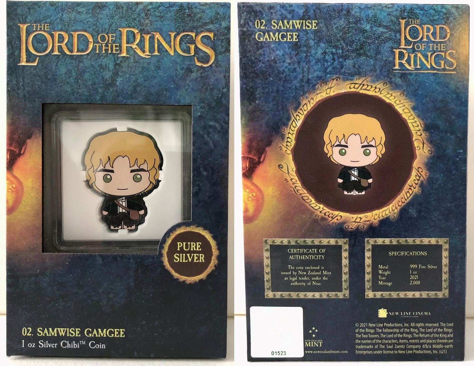 2 Dollars 2021 Niue, 1 ounce silver coin - Samwise Gamgee, chibi coin ...