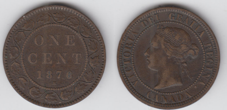 Kanada canada, 1 Cent copper coin, victoria, 1876, like scan VF | MA-Shops