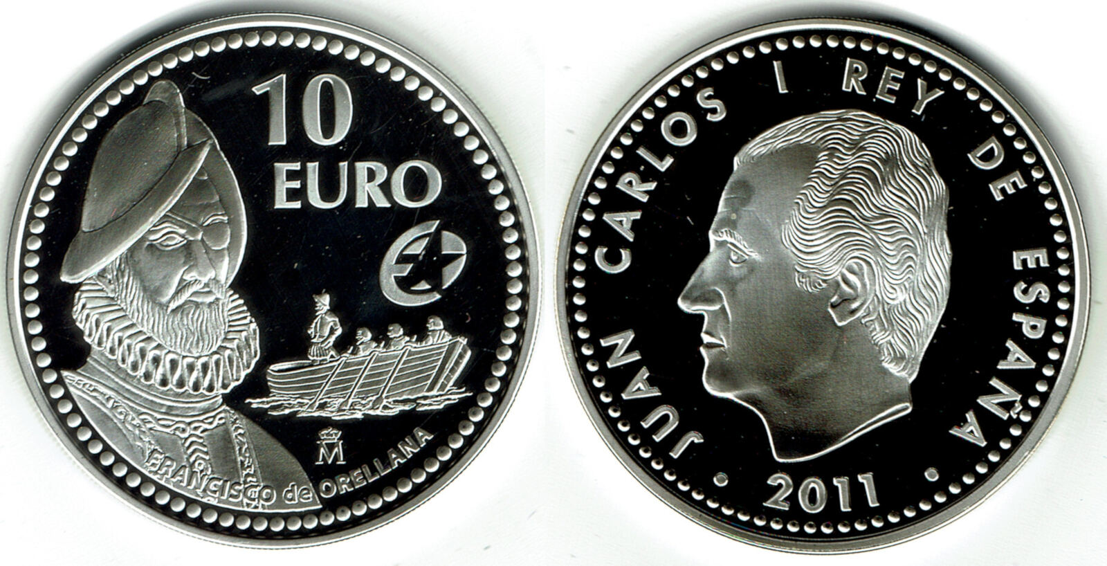 Spanien 10 Euro spain silver coin 2011, Francisco de Orellana, no box ...