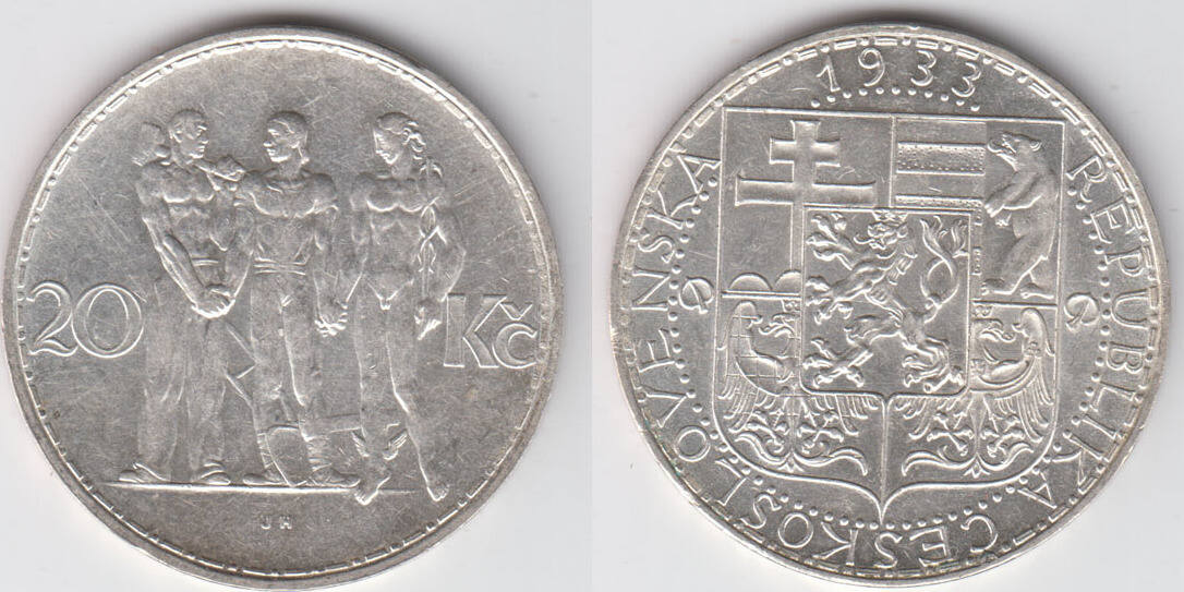 Tschechoslowakei 20 Kronen 1934 czechoslovakia, 20 corona (Korun), like ...