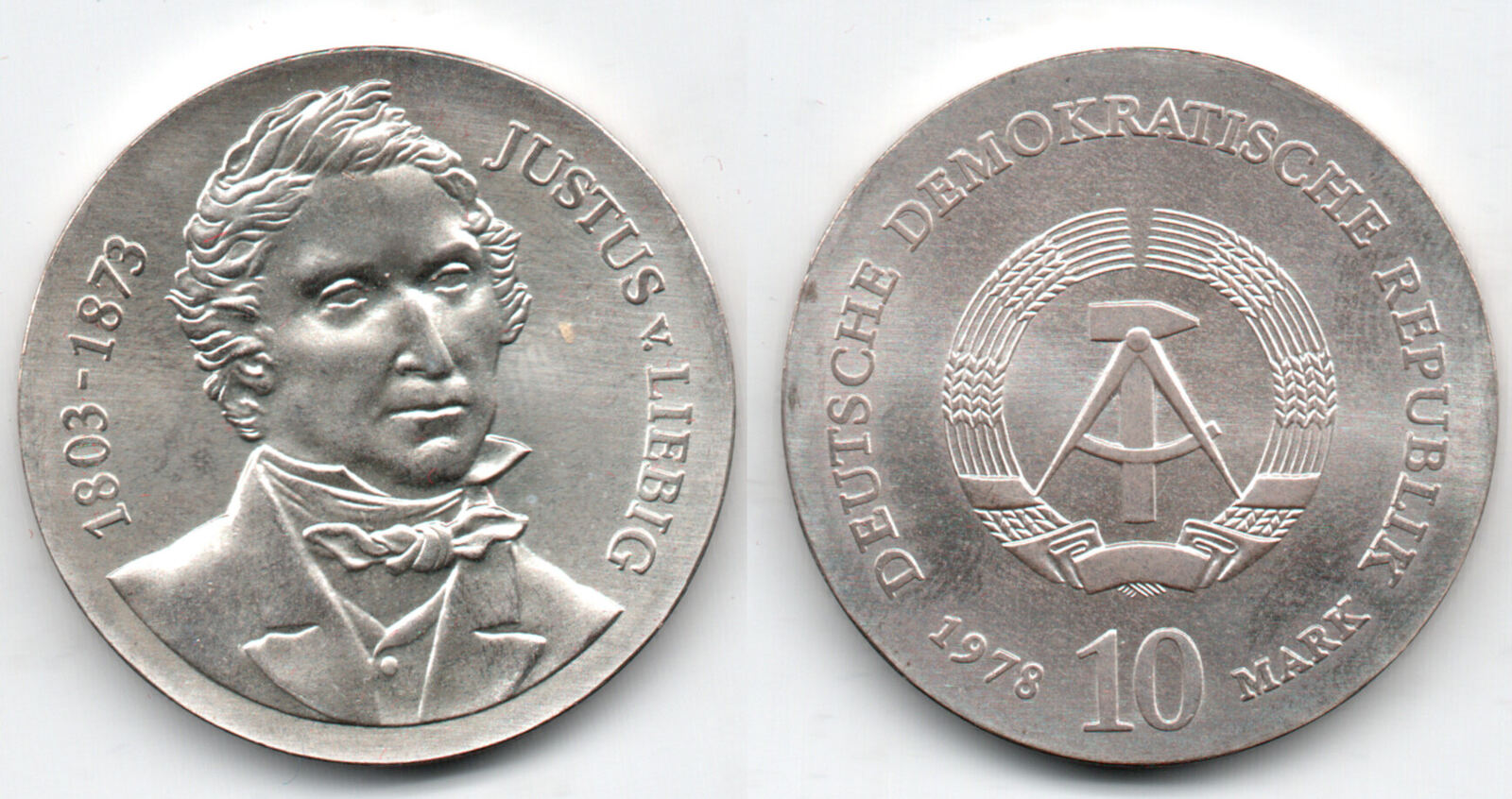 Deutsche Demokratische Republik 1978 DDR, Gedenkmünze 10 Mark Justus ...