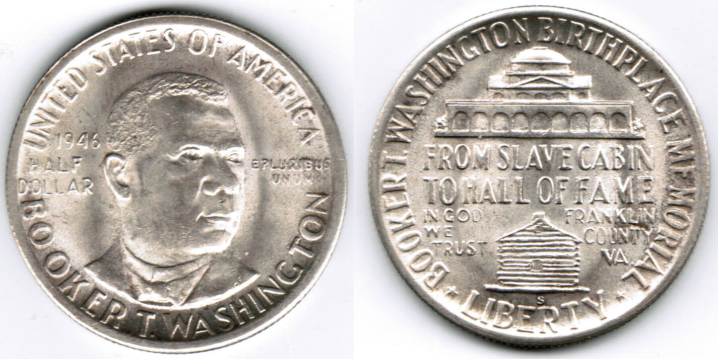 1/2 Dollar USA, Booker T. Washington 1946 S, Erhaltung siehe Scan! UNC- | MA-Shops