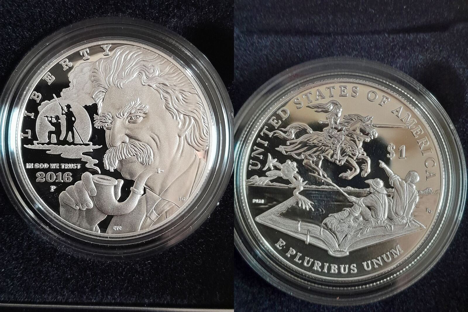 1 Dollar 2016 USA, Silver Dollar "Mark Twain", with box/COA Proof | MA ...