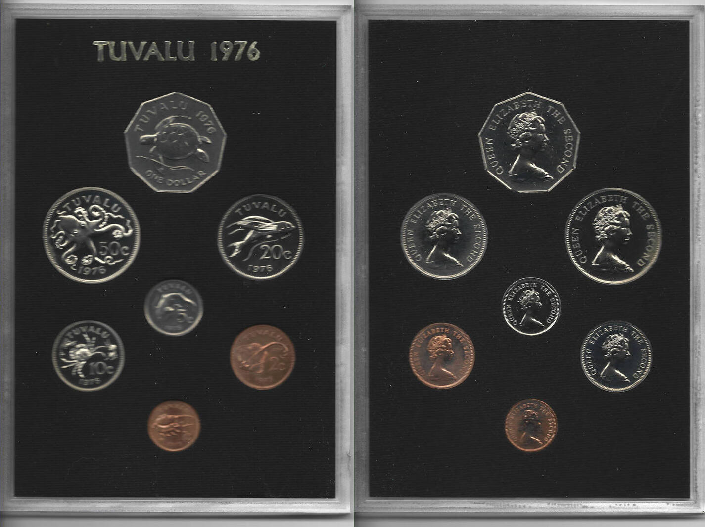 1,88 dollar (7 Münzen) Tuvalu coin set 1976 | MA-Shops