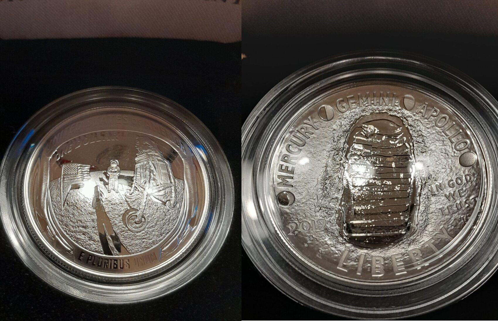 1 Dollar 2019 USA, Silver Dollar "Apollo 11 50th Anniversary ...