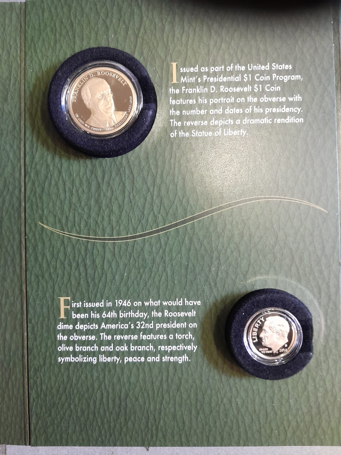 2014 USA Coin and Chronicles Set Roosevelt: Dollar + Dime + Silver ...