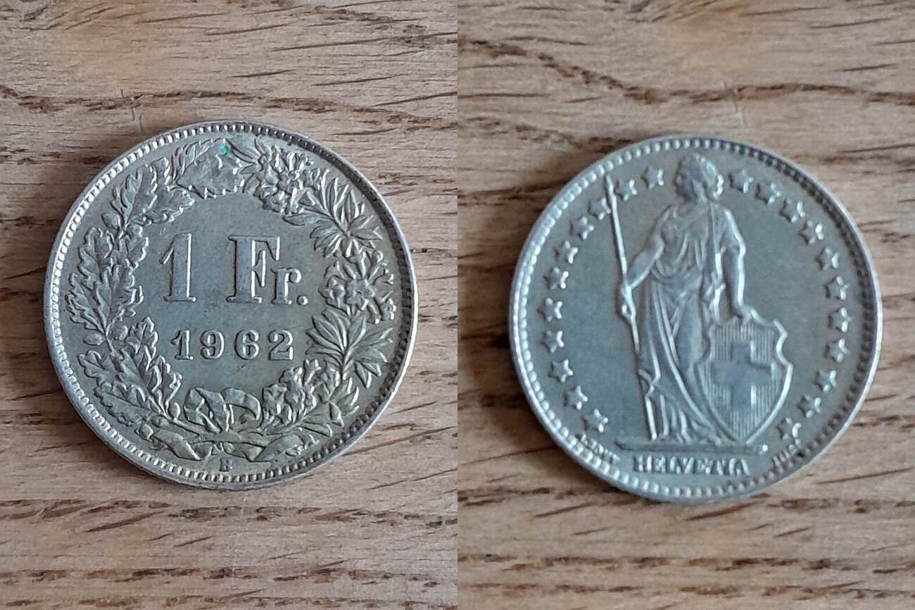 Schweiz 1962 Switzerland, silver coin, 1 Franken, like scan EF | MA-Shops