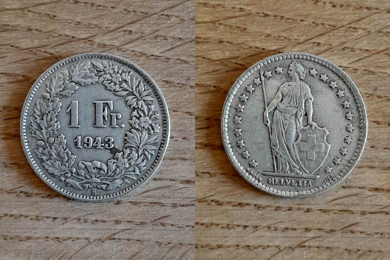 Schweiz 1943 Switzerland, silver coin, 1 Franken, like scan VF | MA-Shops