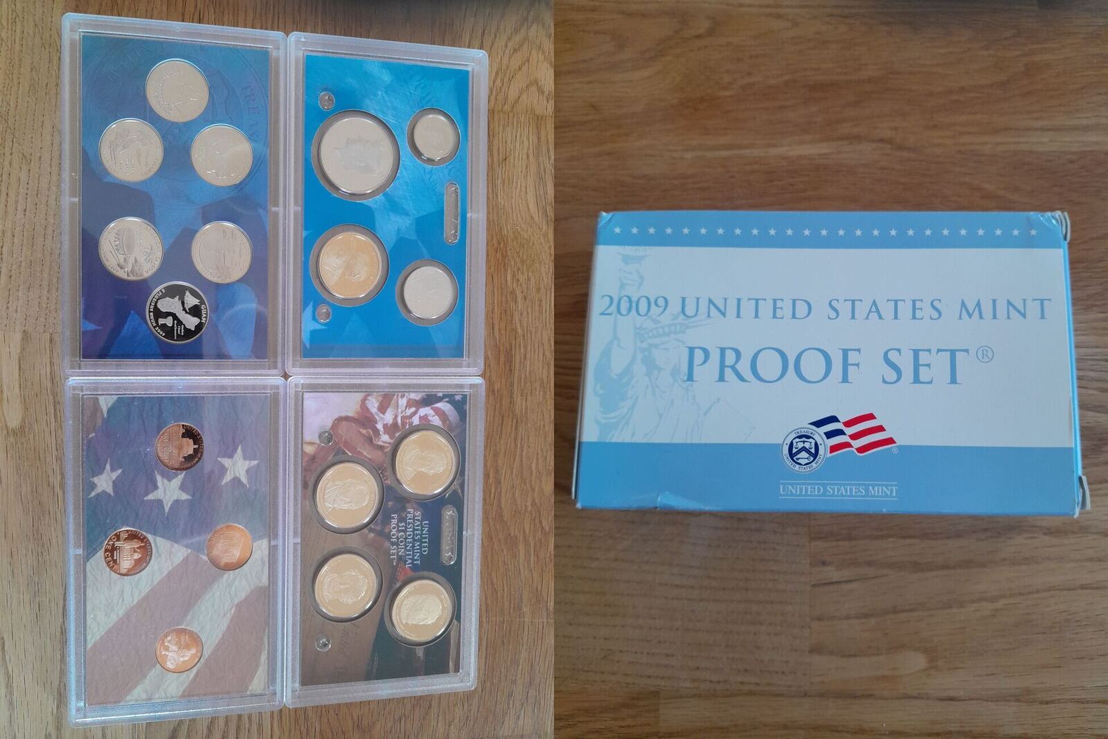 7,21 Dollars (18 Münzen) 2009 USA, United States Mint Proof Set, with ...