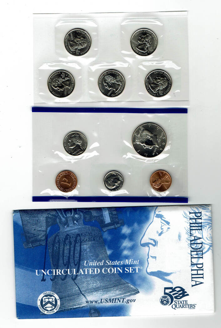 1,91 Dollars 1999 P USA, official mint set 1999, 1 Cent - 1 Dollar ...