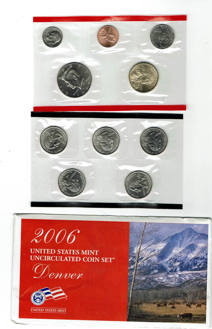 2,96 Dollars 2006 D USA, official mint set 2006, 1 Cent - 1 Dollar ...
