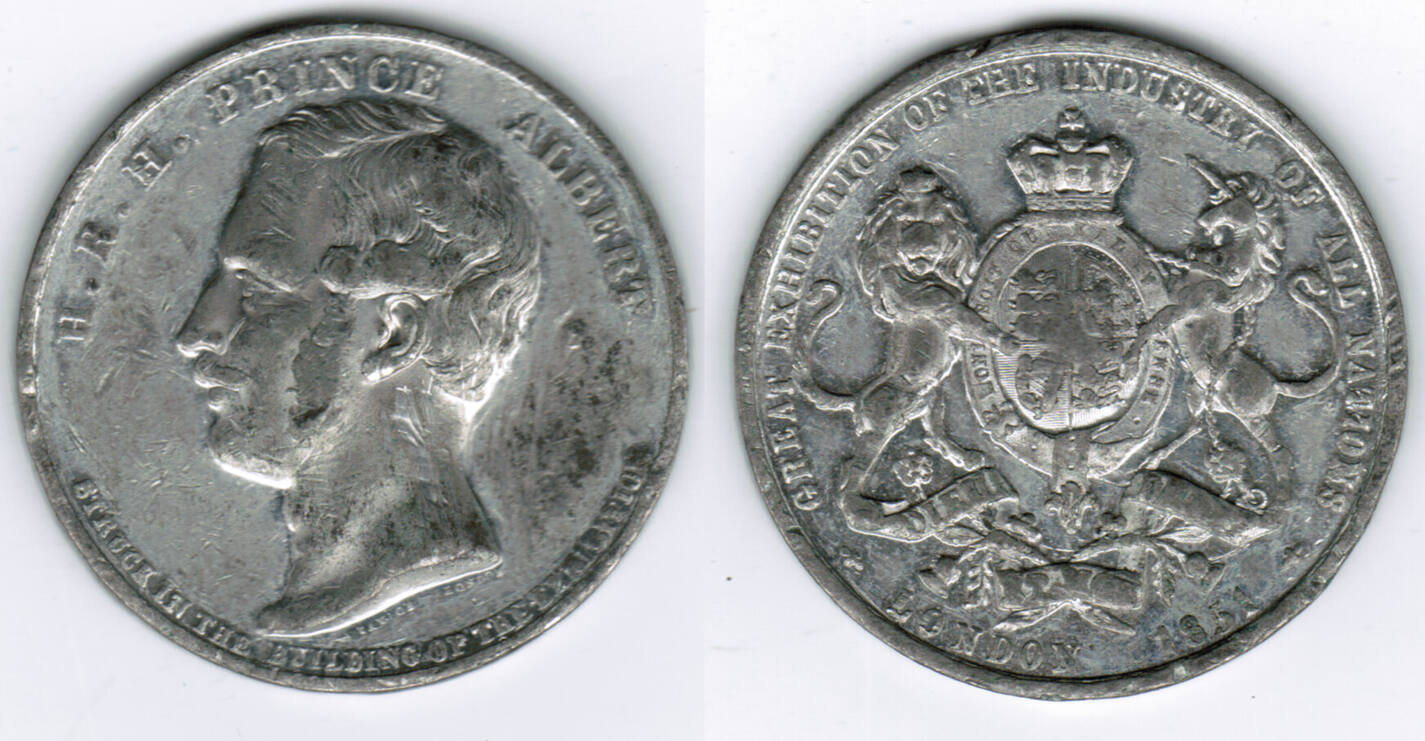 Großbritannien Zinn-Medaille Great Britain, medal "world exhibition ...