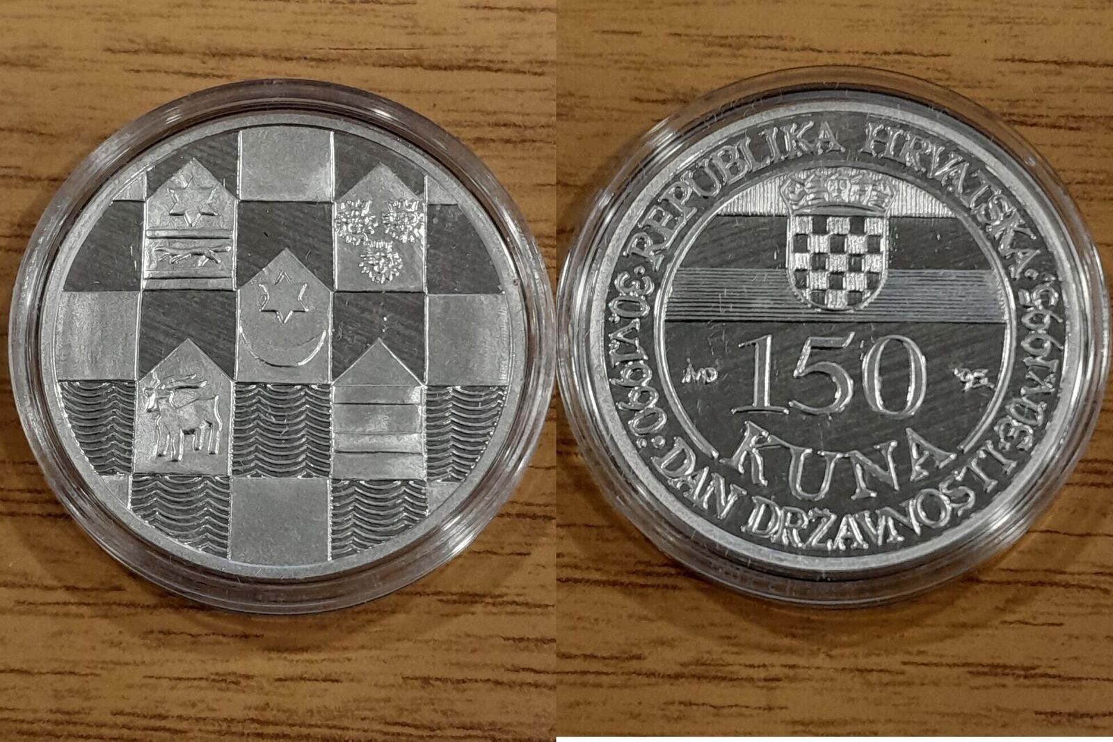 Kroatien 1995 Kroatia, 150 Kuna silver coin": Independence": Proof | MA ...