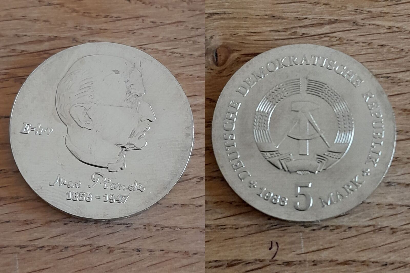 Deutsche Demokratische Republik 1983 DDR, 5 Mark Max Planck, Erhaltung ...