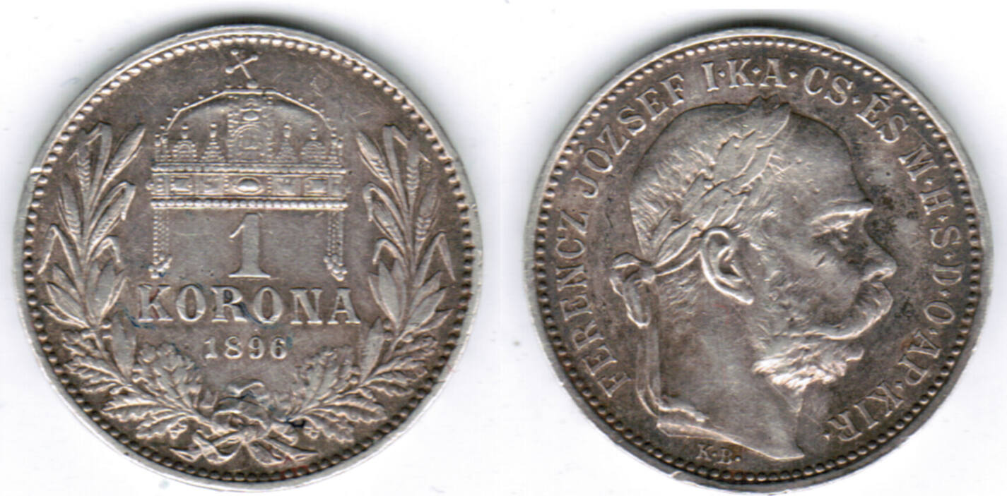Ungarn 1 Korona hungary, 1 corona 1896 VF-EF | MA-Shops