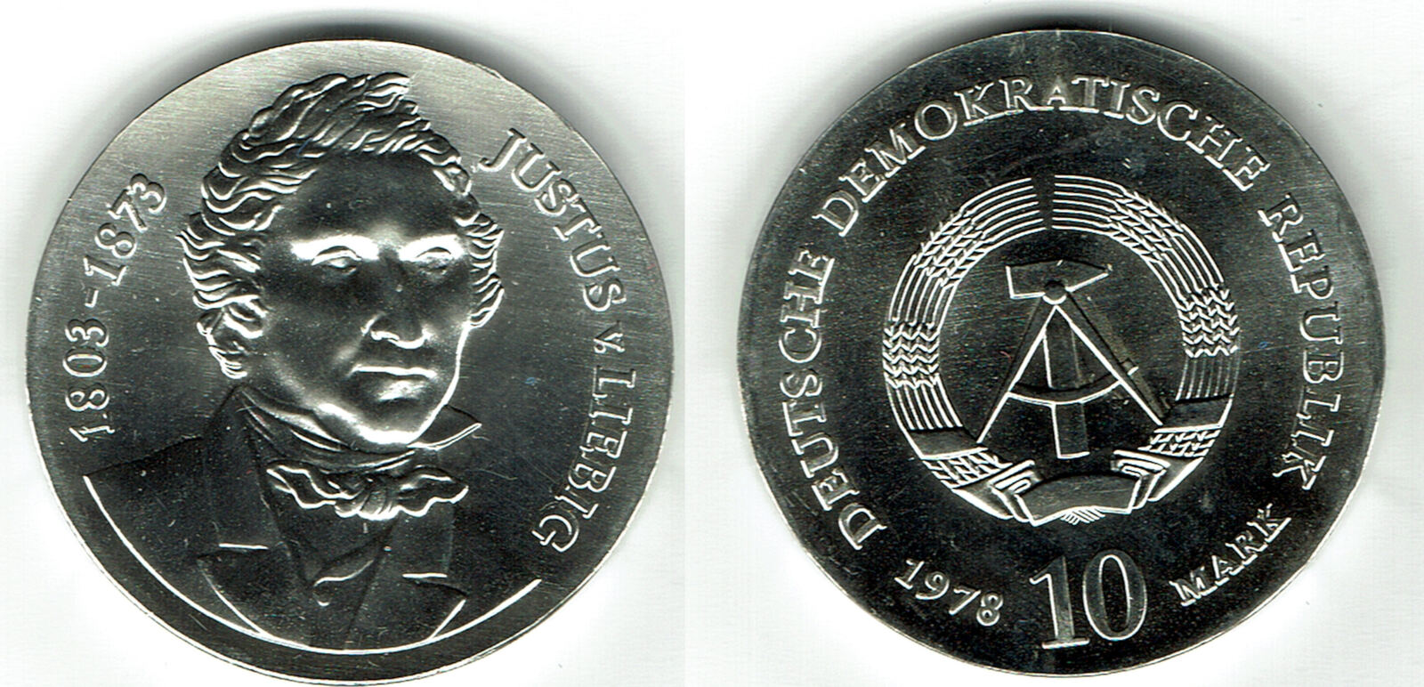 Deutsche Demokratische Republik 1978 DDR, Gedenkmünze 10 Mark Justus ...