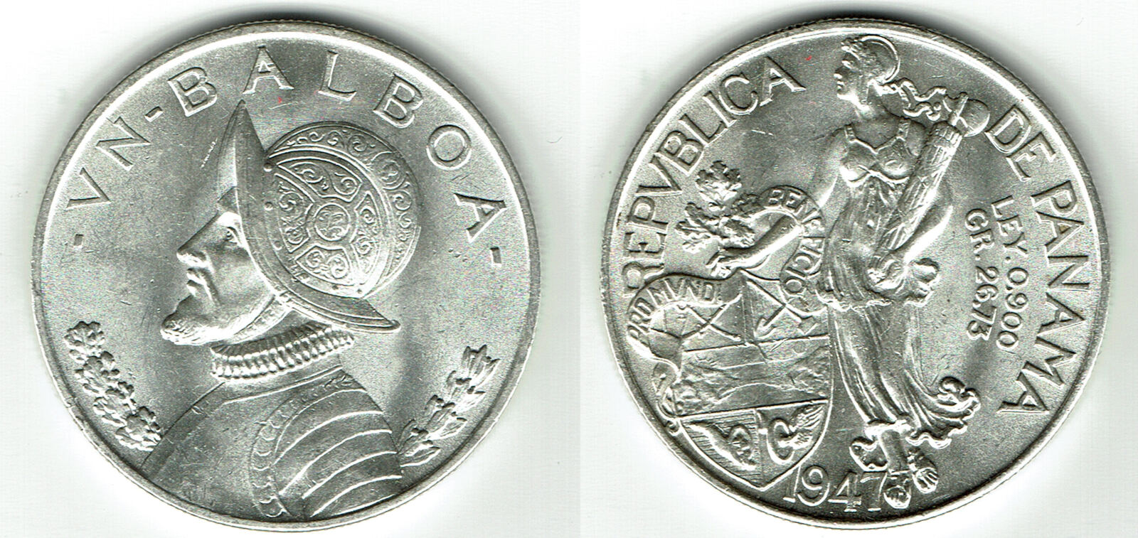 1 Balboa 1947 panama silver coin "balboa", like scan EF | MA-Shops