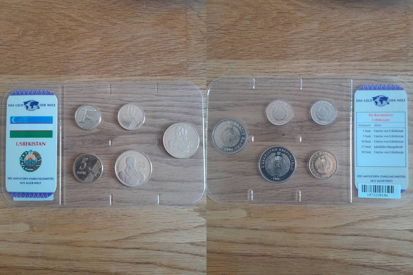 Usbekistan 91 Sum (5 Münzen) 1999 - 2001 Uzbekistan coin set, mixed ...