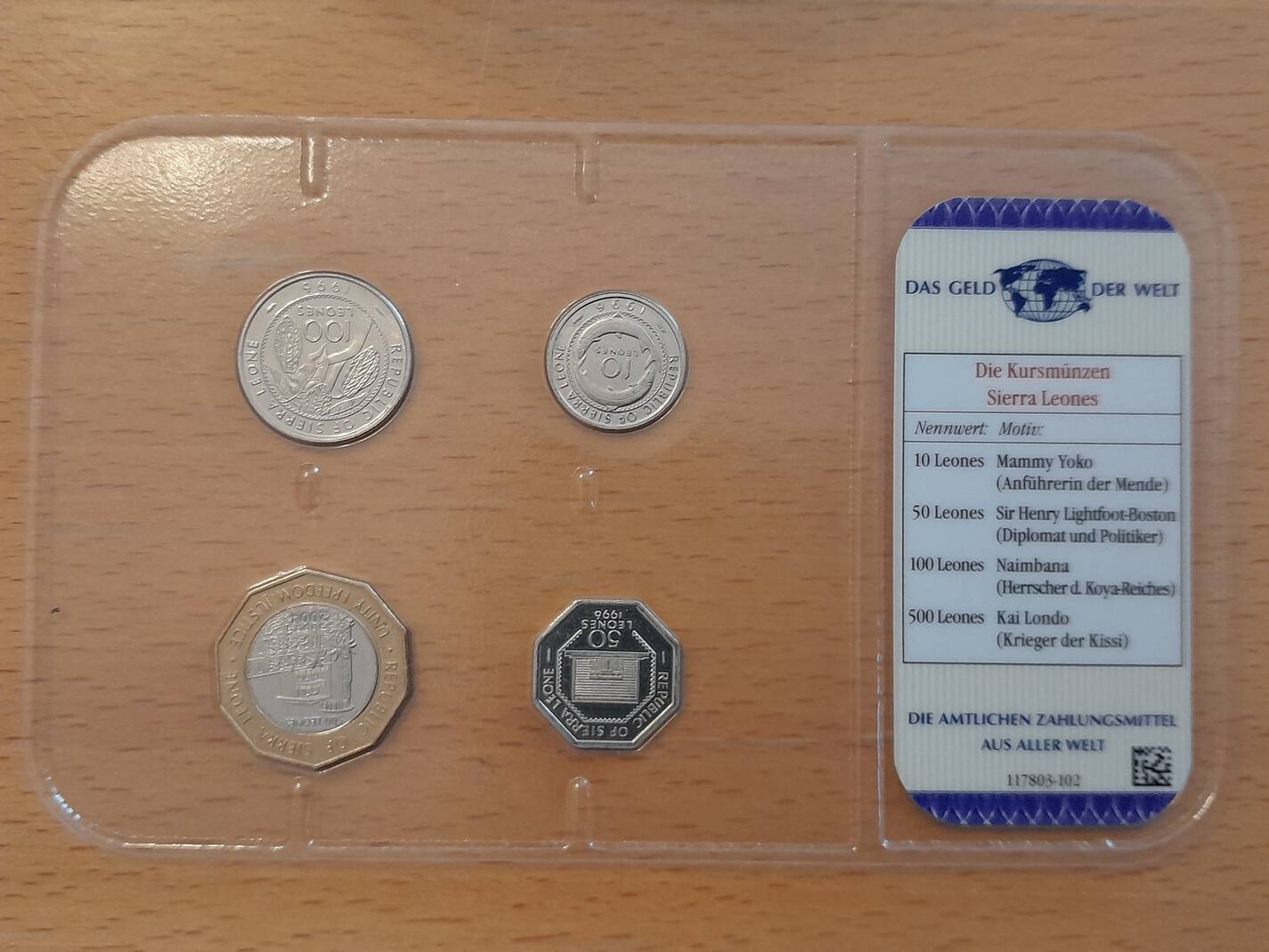 660 Leones (4 Münzen) 1996 - 2004 Sierra Leone coin set, mixed years, 4 ...