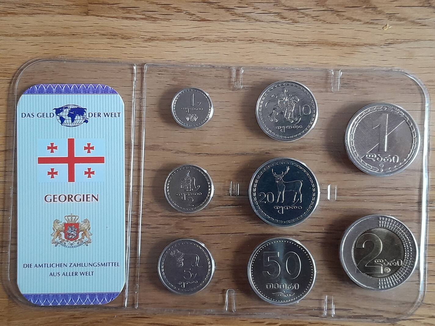 Georgien 3,88 Lari (8 Münzen) 1993 - 2006 georgia, coin set, mixed ...