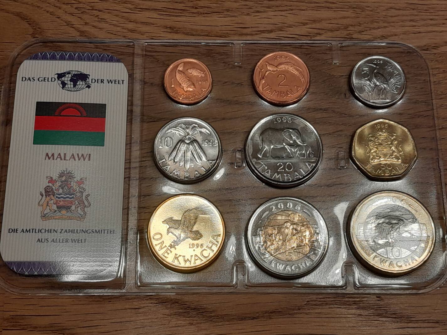 16,88 Kwacha (9 Münzen) 1995 - 2006 Malawi coin set, mixed years, 9 ...