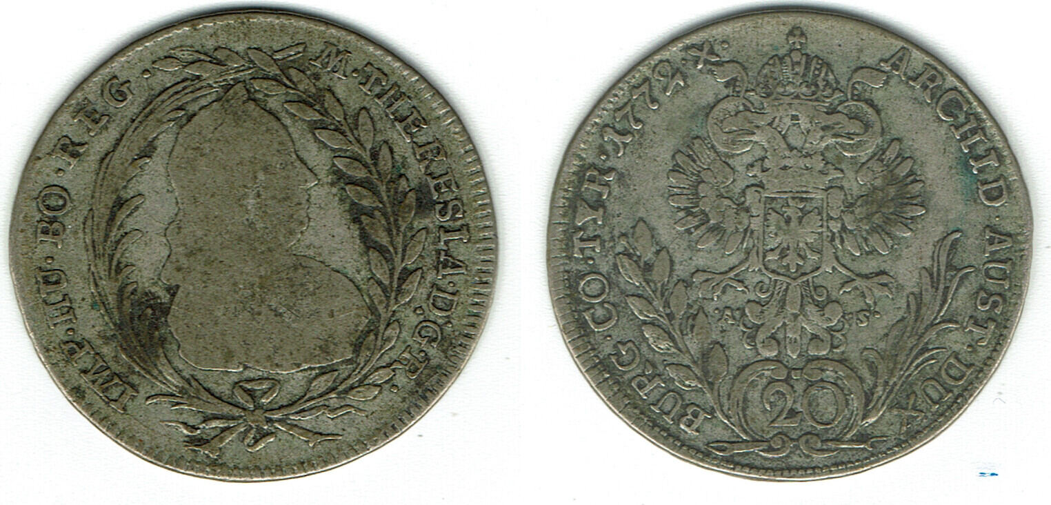 Haus Habsburg - Österreich 1772 AS austria/hungary, silver coin, 20 ...