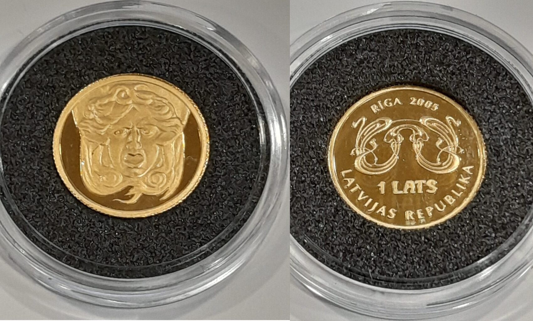 Lettland 1 Lats 2005 latvia gold commemorative coin "art deco in Riga ...