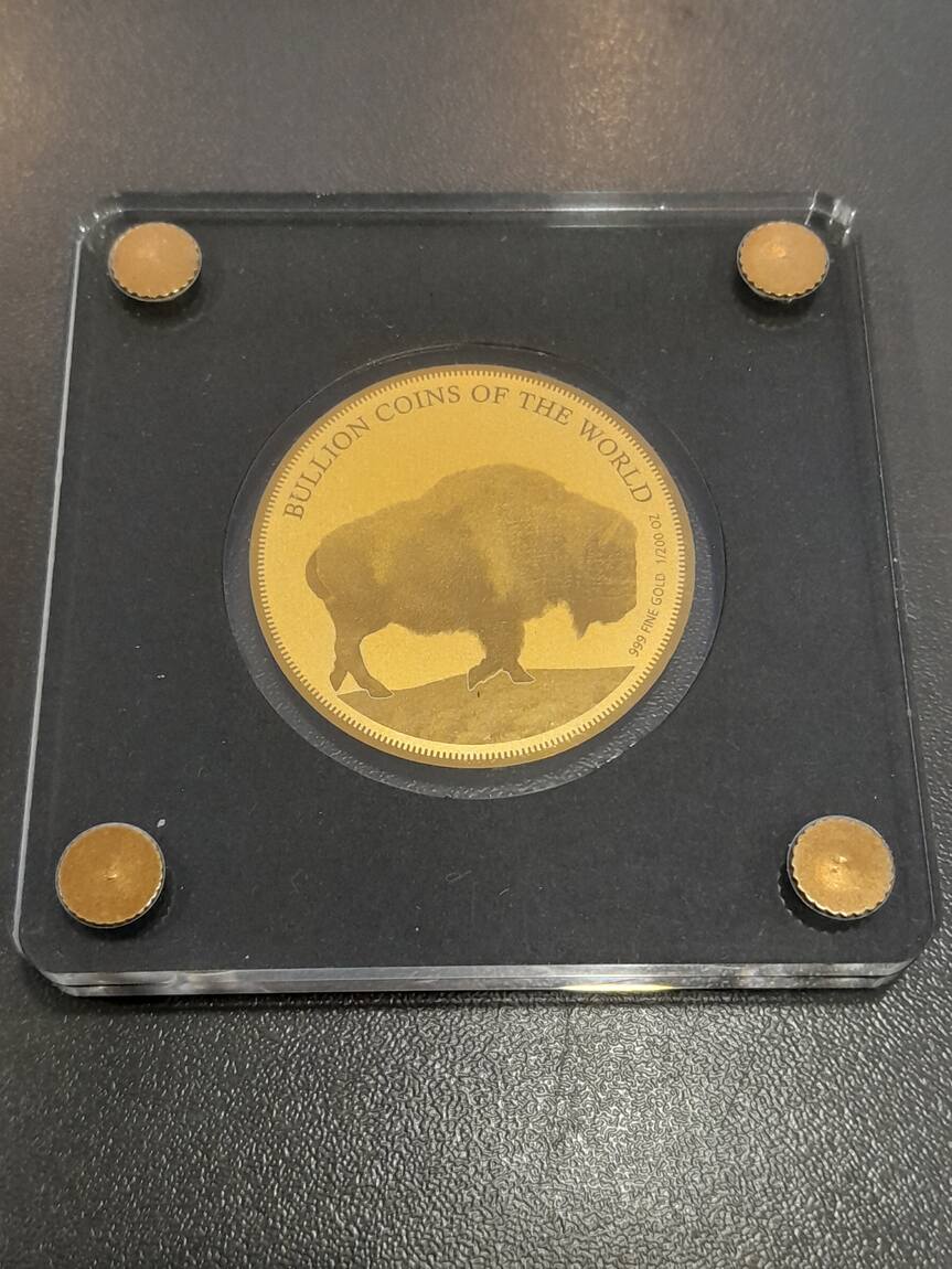 Tschad 5000 Francs 2019 tchad, buffalo, gold coin, 1/200 ounce. BU | MA ...