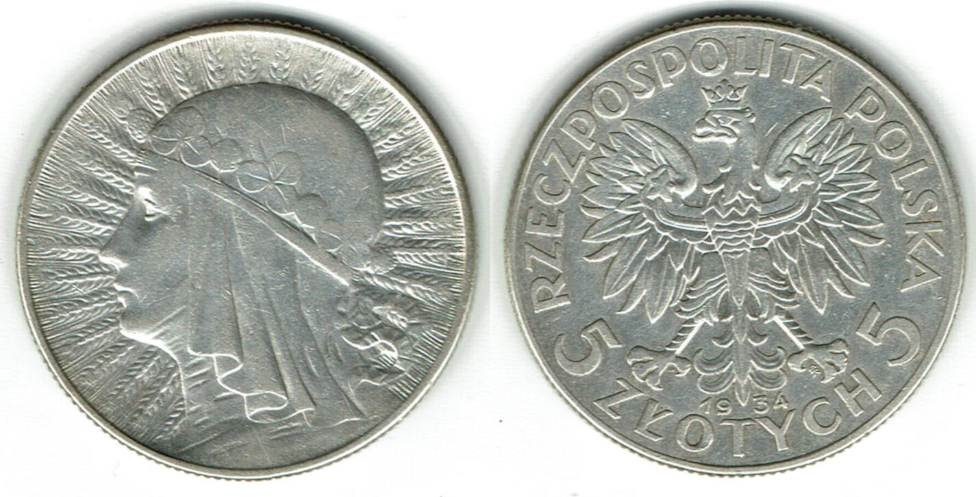 Polen poland, 5 zlotych 1934, like scan VF | MA-Shops