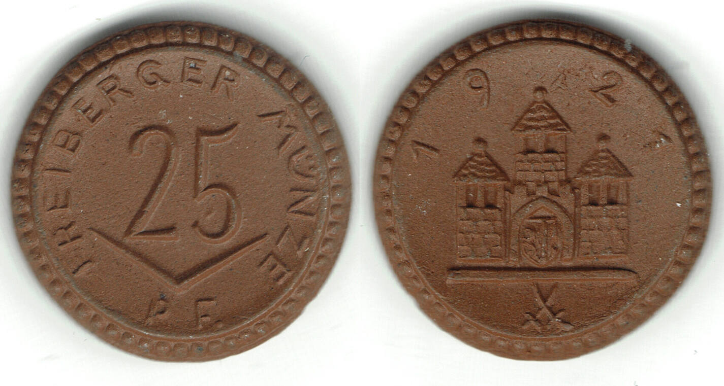 Notgeld / Notmünzen Freiberg 1921 Notgeld Freiberg, Freiberger Münze ...