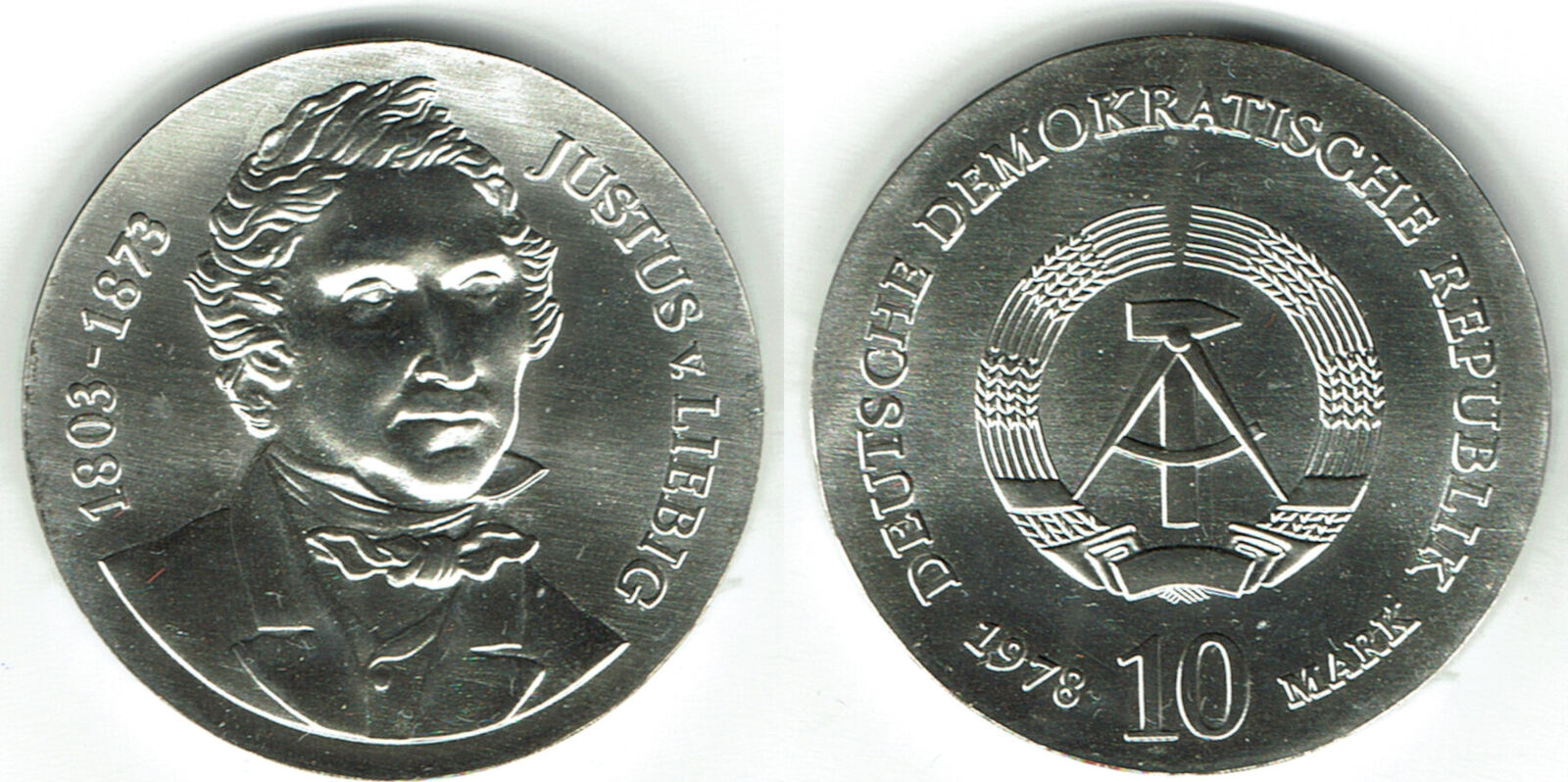Deutsche Demokratische Republik 1978 DDR, Gedenkmünze 10 Mark Justus ...