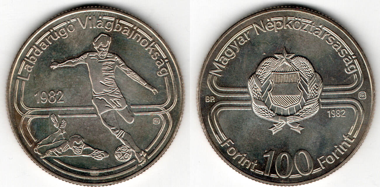 Ungarn 1982, 100 Forint, Fußball, siehe Scan! AU-UNC | MA-Shops
