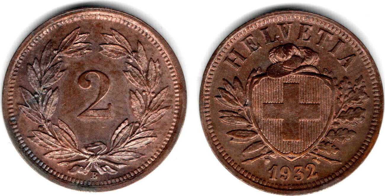 Schweiz Switzerland, 2 Rappen 1932 B, like scan AU | MA-Shops