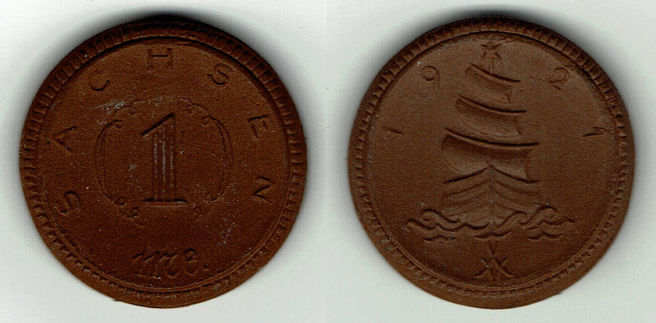 Notmünzen Freistaat Sachsen 1921 Freistaat Sachsen, 1 Mark (Böttger ...