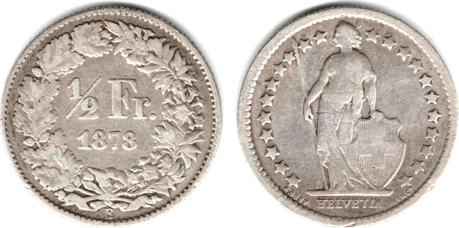 Schweiz Switzerland, silver coin, 1/2 Franken 1878, like scan VF- | MA-Shops