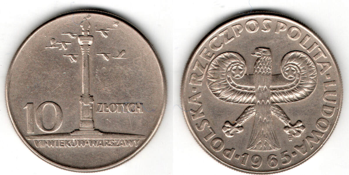 Polen 1965 poland 10 zlotych coin "warsaw", example EF | MA-Shops