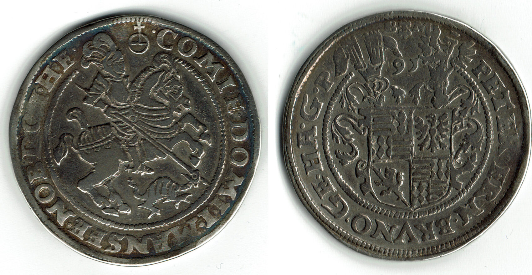 Mansfeld - vorderortische Linie zu Friedburg 1 Taler 1591 Peter Ernst I ...