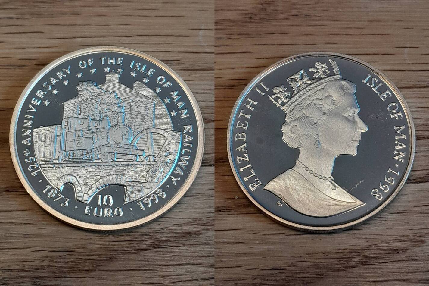 10 ECU 1998 Islo of Man, silver coin 125th anniversary of Isle of Man ...