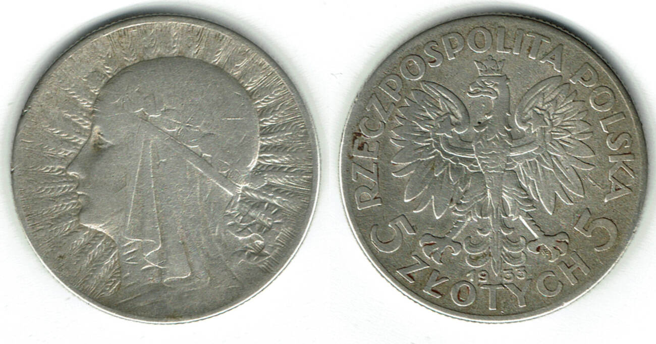 Polen poland, 5 zlotych 1933, like scan VF | MA-Shops