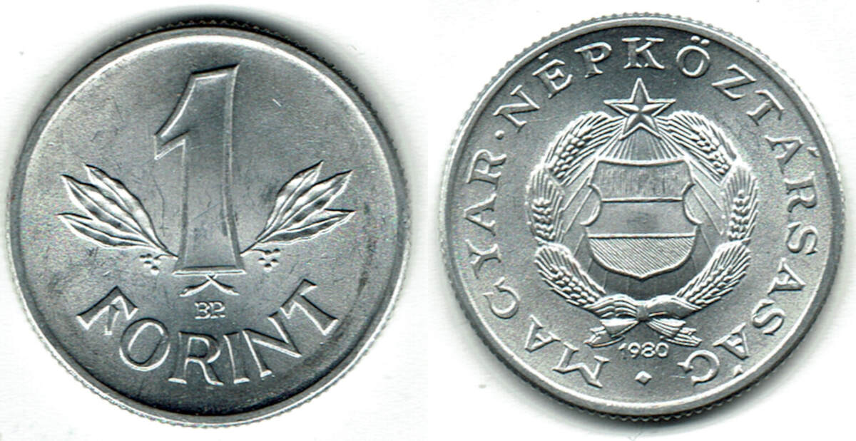 Ungarn hungary 1 Forint coin 1980 AU | MA-Shops