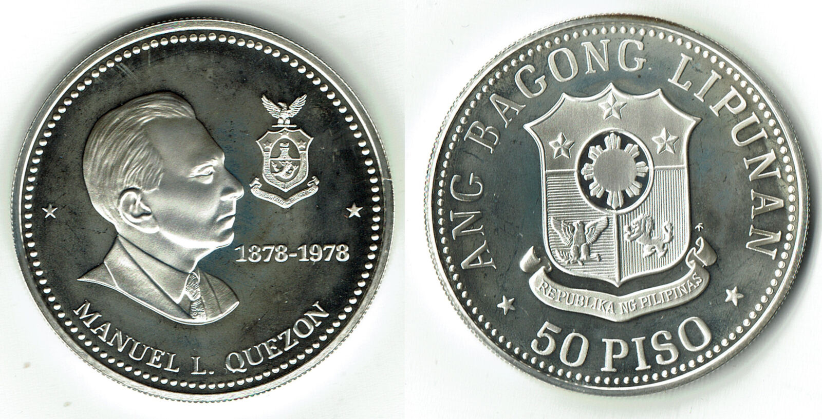 Philippinen 1978 Philippines, 50 Piso silver, Manuel L. Quezon Proof ...