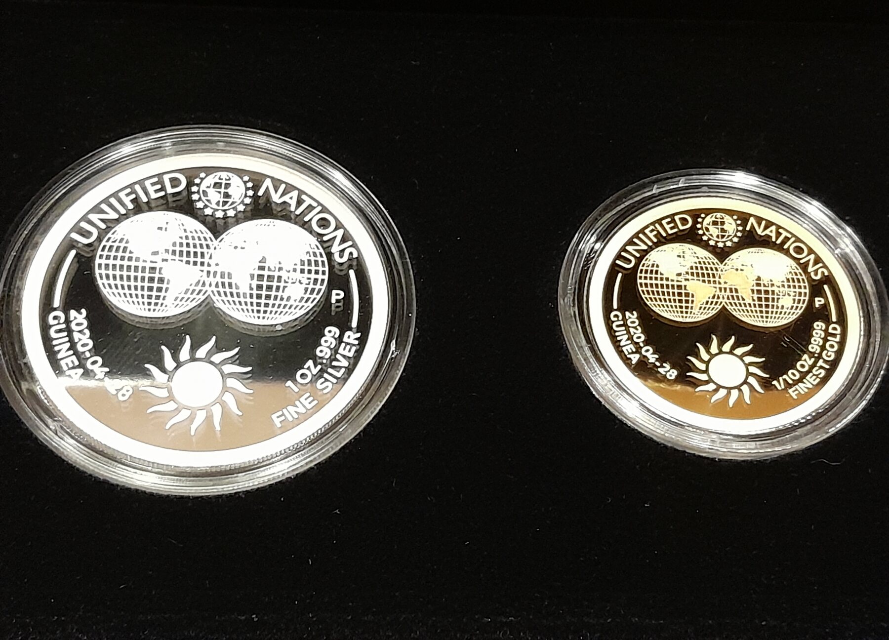 Guinea 1000 + 2000 Francs (Silber- und Goldmünze) 2020 guinee coin set ...