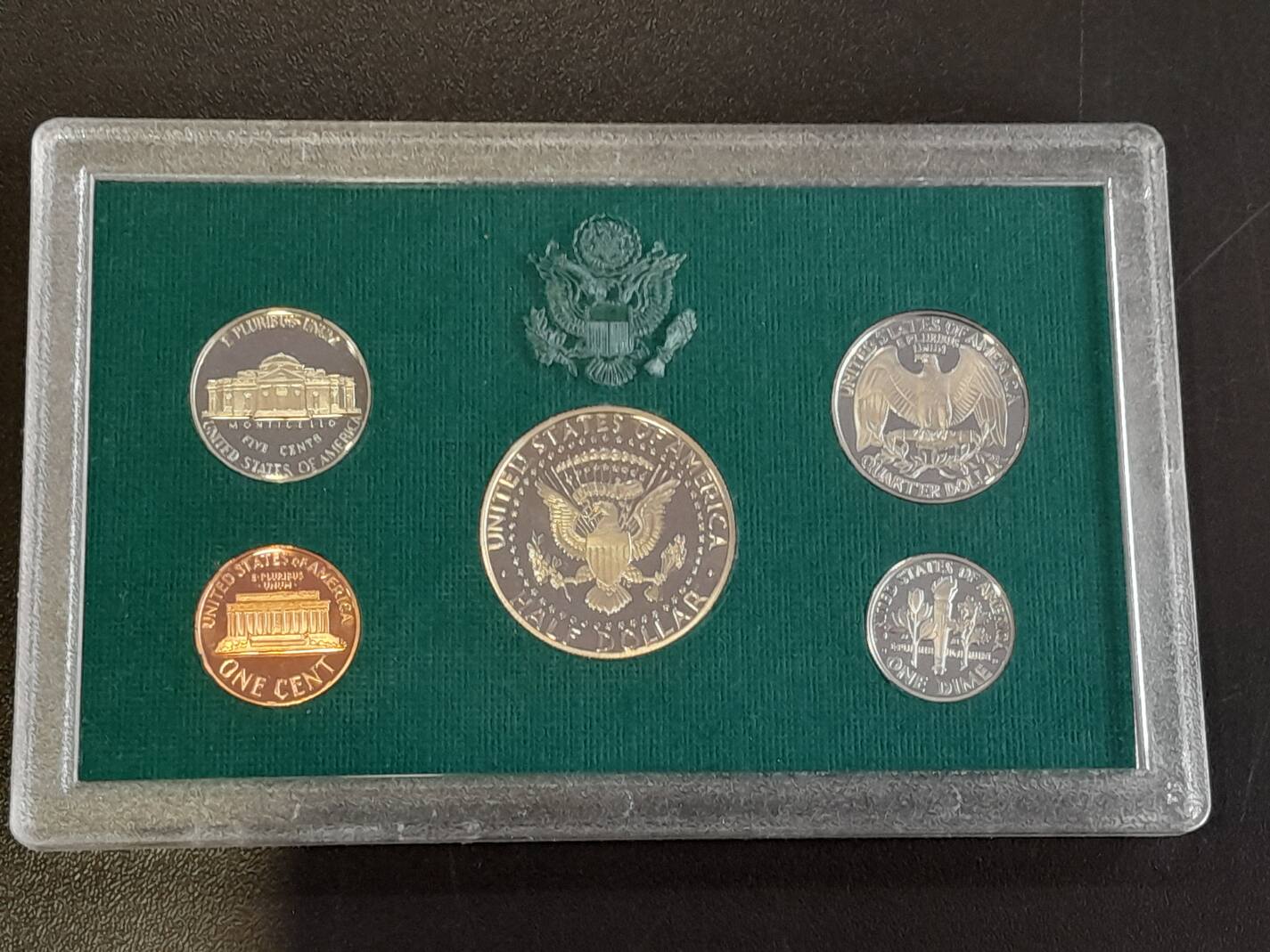 0,91 Dollars USA, official proof set 1995, 1 Cent to 1/2 Dollar, like ...