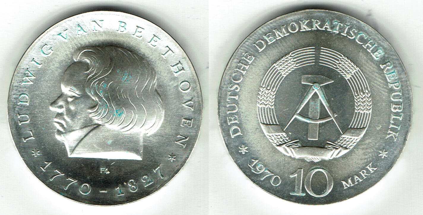 Deutsche Demokratische Republik 1970 DDR, Gedenkmünze 10 Mark Ludwig ...
