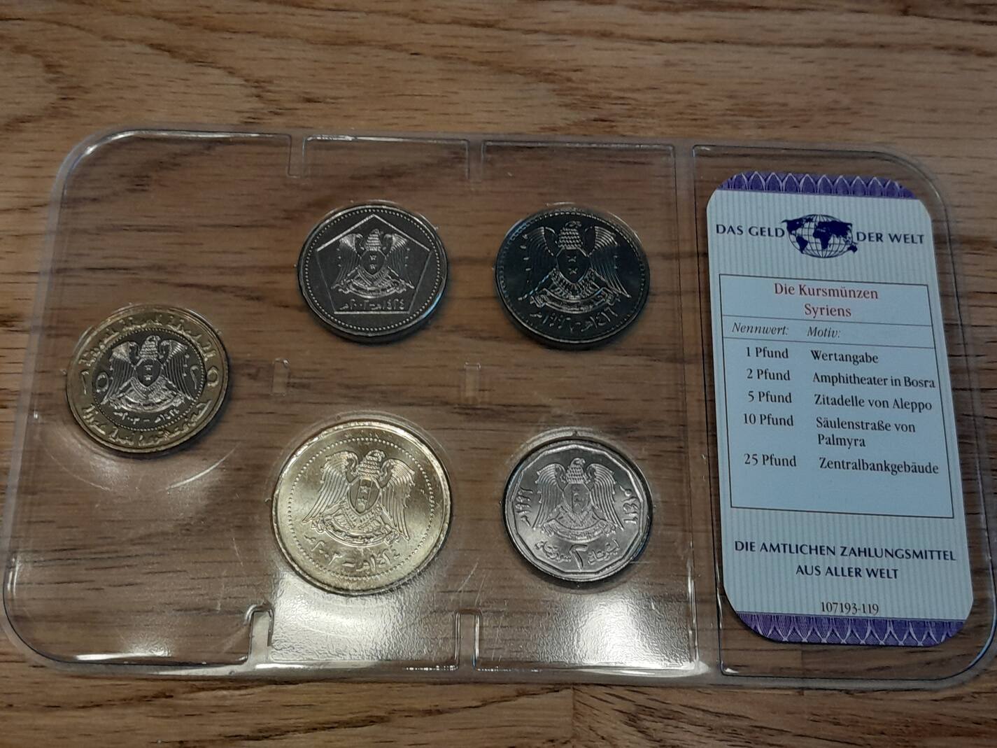 Syrien 43 Pounds 1996 - 2003 Syria, coin set, 1 Pound - 25 Pounds (5 ...