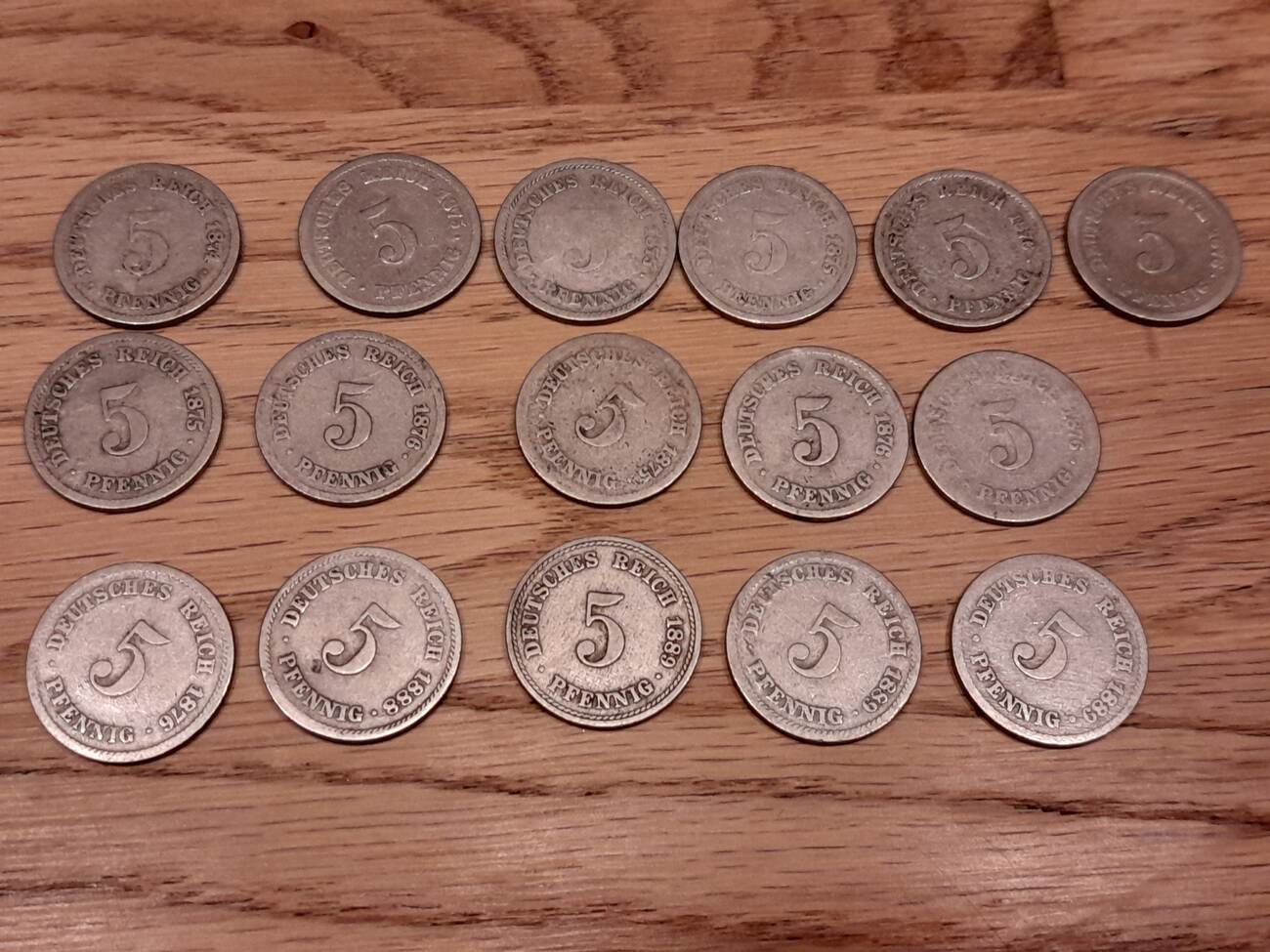 Kaiserreich 16 x 5 Pfennig Kaisserreich 5 Pfennig 1874 - 1889, 16 ...