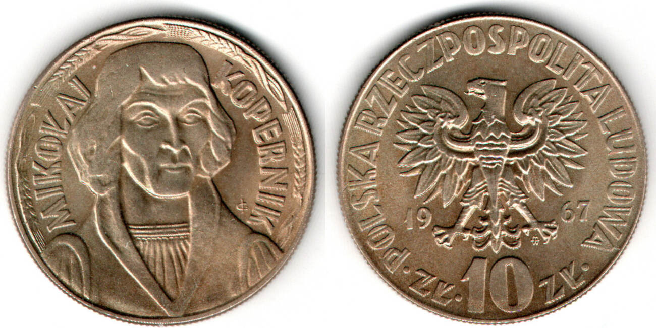 Polen 1967 poland 10 zlotych coin Nikolai Kopernikus UNC- | MA-Shops
